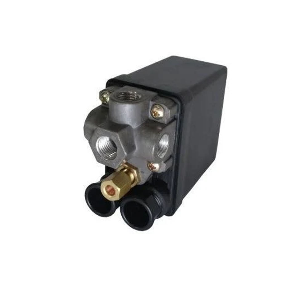 Pressostato para Compressor 80/120 PSI com 4 Vias e Botão HIDROMEPE - A ...