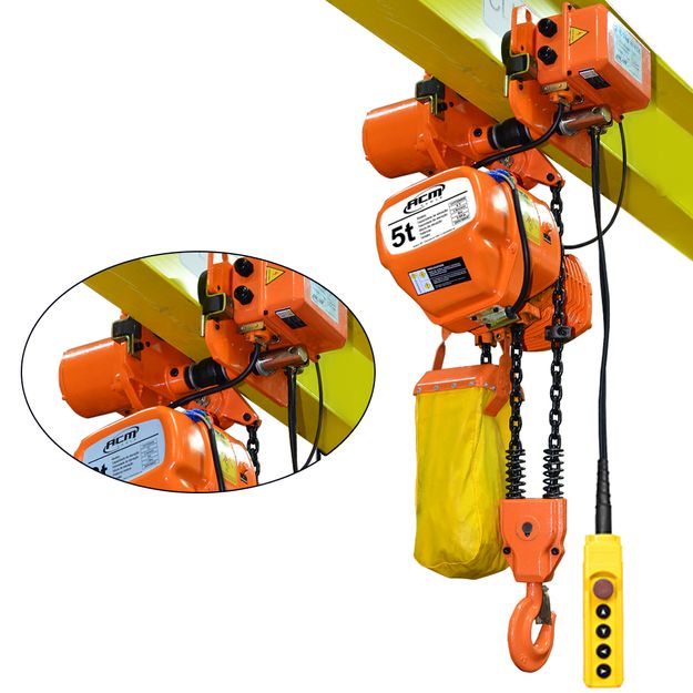 Talha Elétrica 5Ton X 6Mts com Troley 220v CHT5000/6 ACM TOOLS - A Casa ...