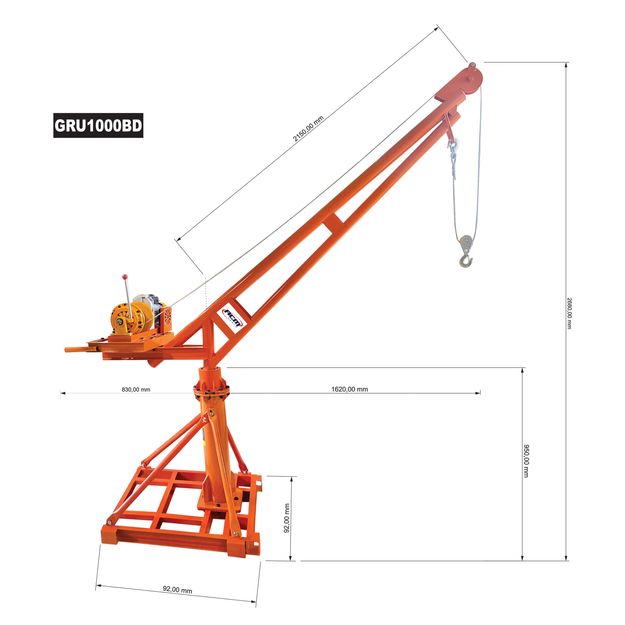 Mini Grua Elétrica com Embreagem 1Ton com 30Mts GRU1000/30EBD ACM TOOLS ...